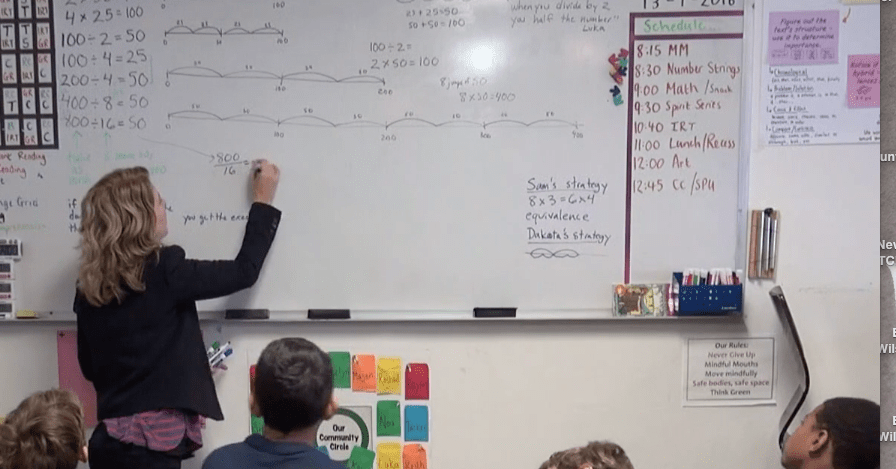 Video: Division on the open number line in fourth grade – Number Strings